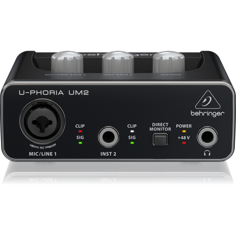 BEHRINGER UM2 Audiophile 2x2 USB Audio Interface with XENYX Mic Preamp