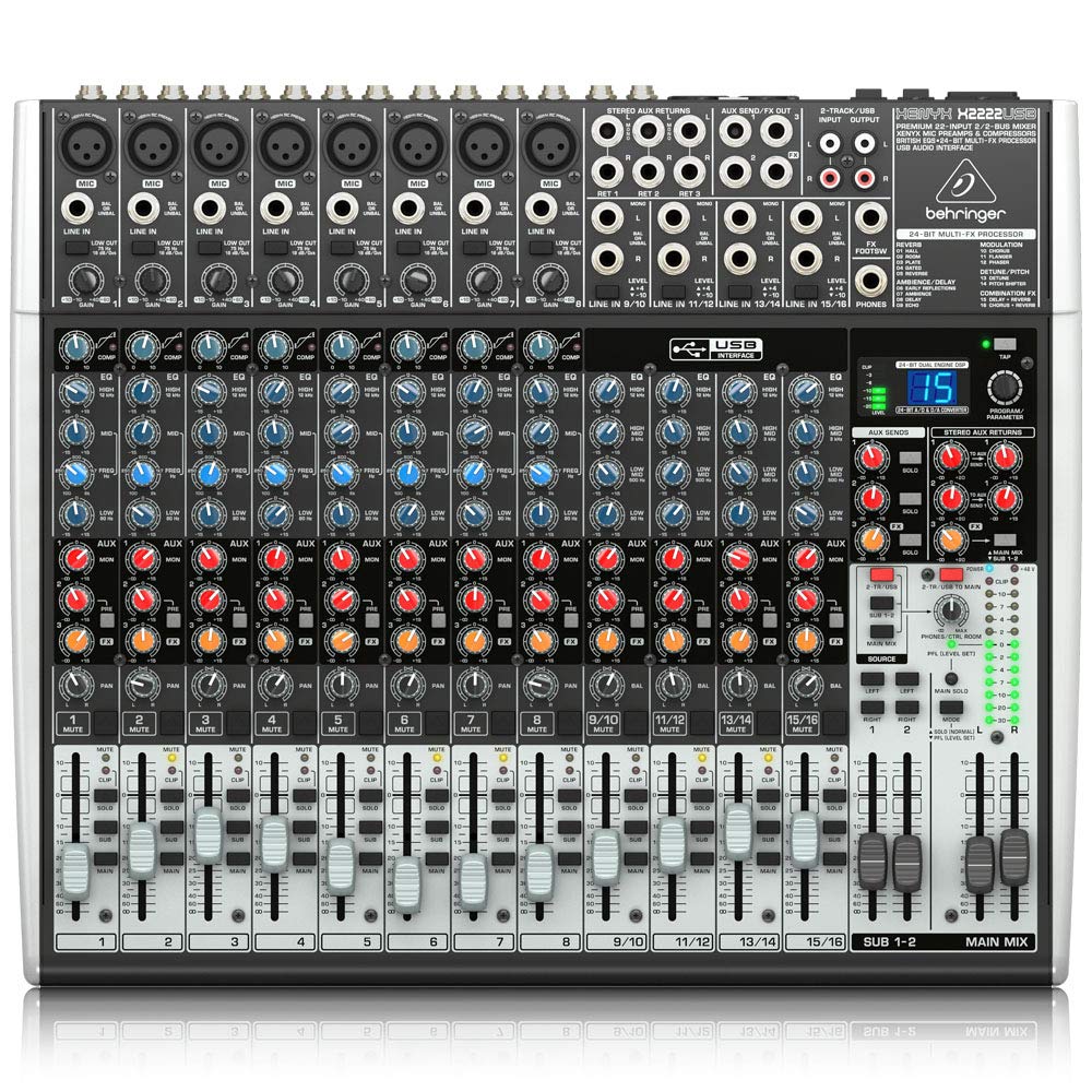 Behringer Xenyx X2222USB Premium 22-Input 2/2-Bus Mixer with USB